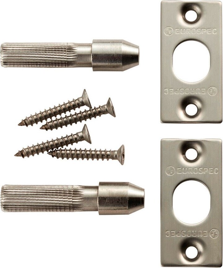 Loops Security Hinge Bolt Set 56 x 13mm Bolt Fixing Plates Satin ...