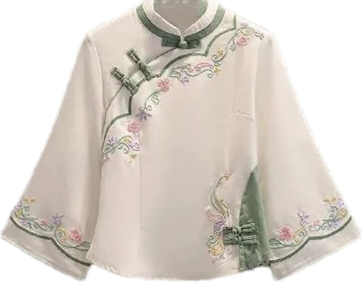 UIOKLMJH Women National Style Hanfu Top Chinese Elegance Embroidery ...