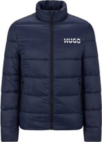HUGO BOSS Slim-fit puffer jacket with split logo - ShopStyle