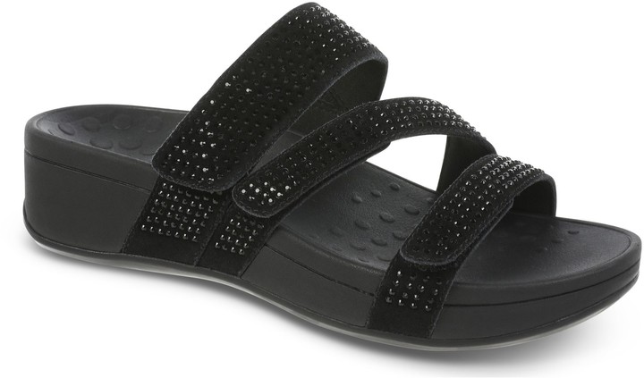 Vionic Suede Platform Sandals with Rhinestones - Alexis - ShopStyle