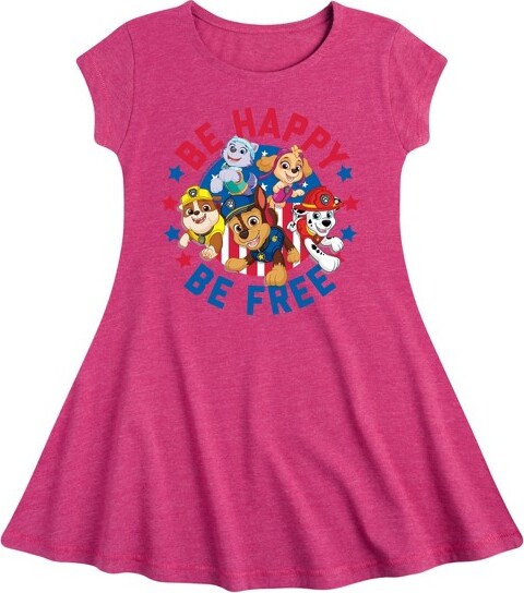 Paw Patrol Americana Fit & Flair Cap Sleeve Dre - Heather Fuchia - 3T ...