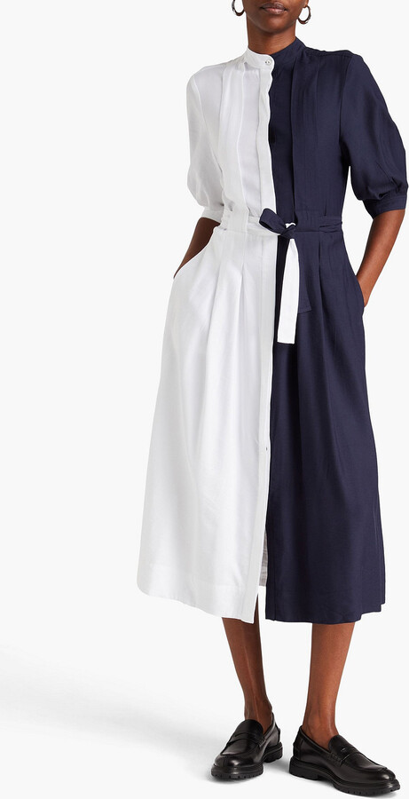 E.L.V. Denim The Double two-tone twill midi dress - ShopStyle