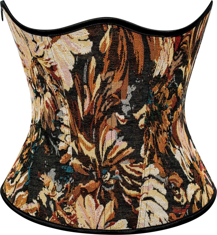 SCARLET DARKNESS Basque Bustier Women Tie Up Waist Cincher Corset ...