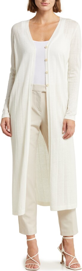 Theory Torina Wool & Linen Maxi Cardigan - ShopStyle