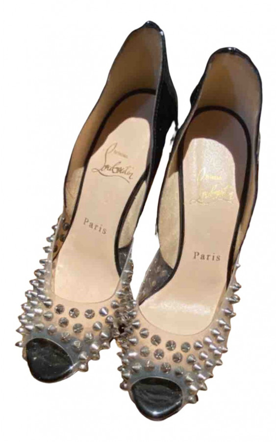 Christian Louboutin Lady Peep Black Patent leather Heels - ShopStyle Shoes