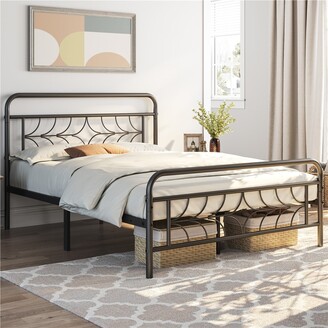 Yaheetech Modern Full Size Metal Bed Frame with Sparkling Star-Inspired ...