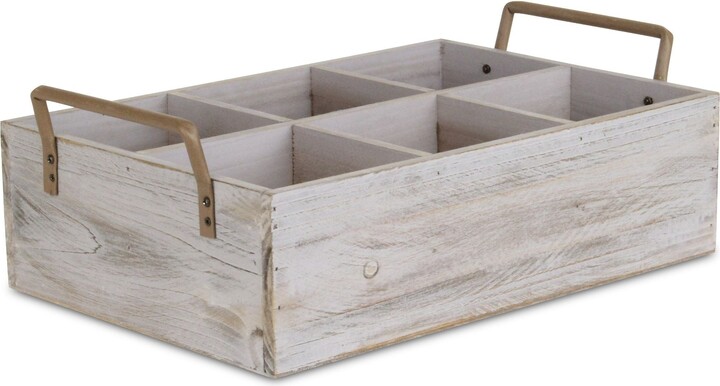 Contemporary Home Living 15" Rectangular Galvanized Finish Storage ...