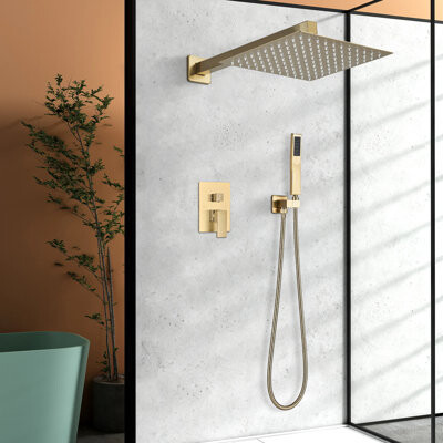 AlenArtWater Shower Faucet Set 12" Rain Shower Head Combo Kit System ...