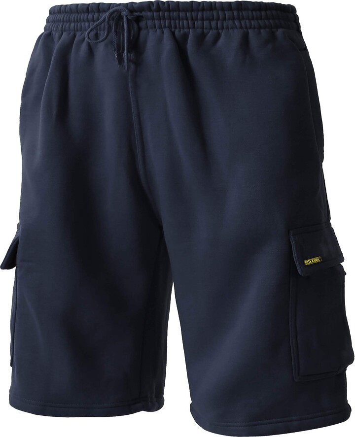 SITE KING Mens Cargo Combat Work Tracksuit Jogging Shorts (Navy - ShopStyle