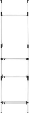 Rebrilliant Telescopic Wardrobe System With Rods And Shelf - Adjustable ...