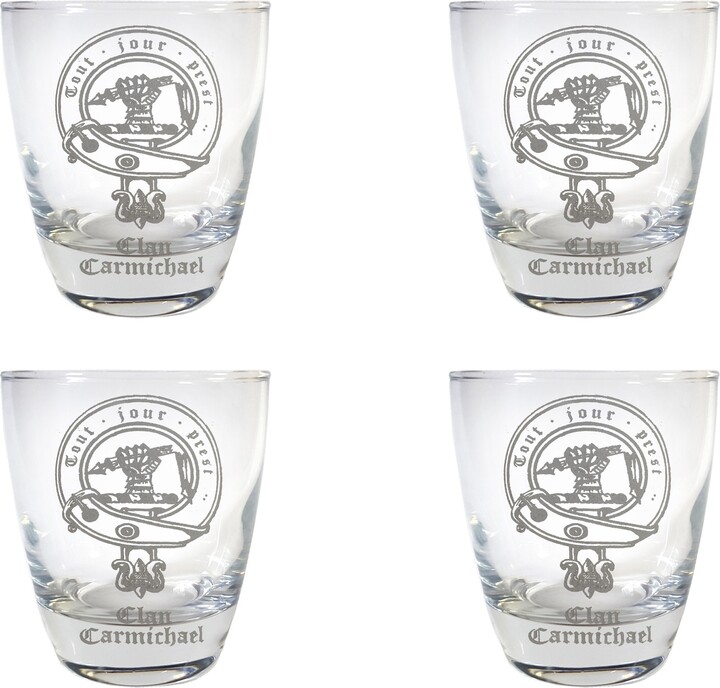 Etsy Carmichael Scottish Clan Crest Clear Lowball Rocks Glass 10Oz Set ...
