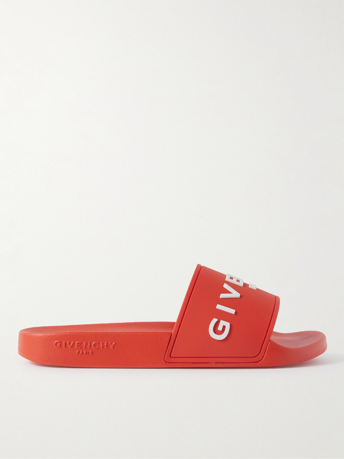 Givenchy Logo-Embossed Rubber Slides - ShopStyle Flip Flop Sandals