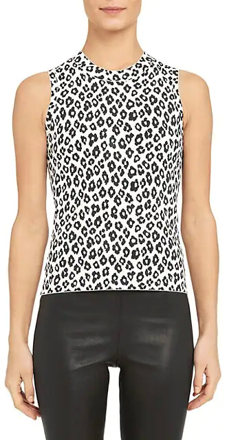 Theory Leopard Print Shell Top - ShopStyle