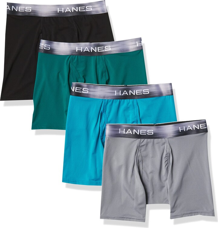 Hanes Ultimate Men's Sport X-Temp Ultra Lightweight Boxer Brief 4-Pack ...