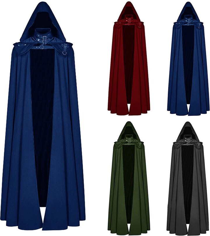 routinfly Long Hooded Cloak Men Cardigan Halloween Costumes Cosplay ...