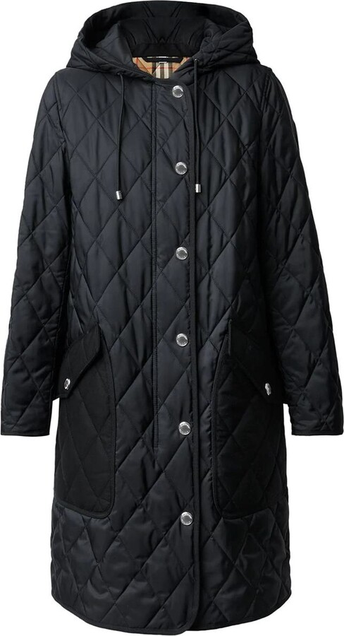 Burberry diamond-quilted mid-length coat - ShopStyle
