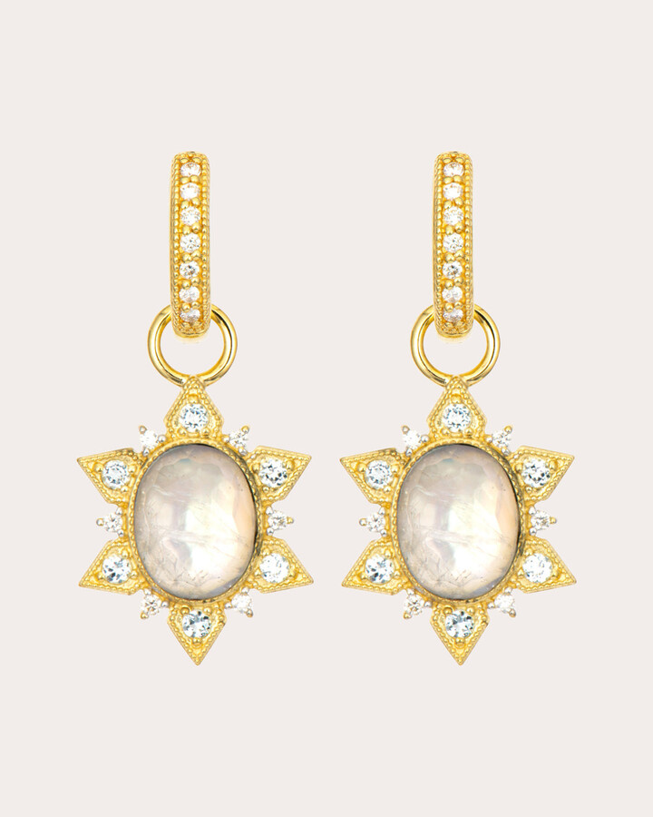 Jude Frances Moroccan 18K Gold Moonstone Topaz and Diamond Earring ...