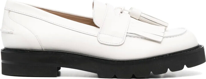 Stuart Weitzman Mila Lift Pearl leather loafers - ShopStyle