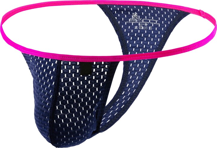 Drelaar Men's Breathable Mesh String Waist Soft G-Strings Bikini Thongs ...
