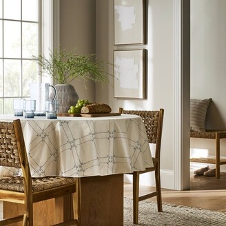 Threshold designed w/Studio McGee 70" Round Windowpane Oiled Tablecloth ...