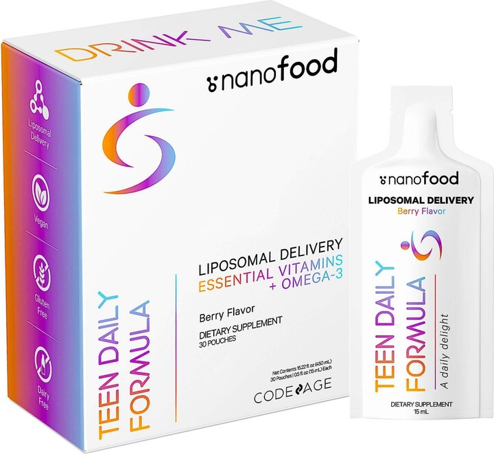 Codeage Teen Multivitamins Liquid for Boys & Girls - Sugar-Free - Vegan Vitamins & Minerals ...