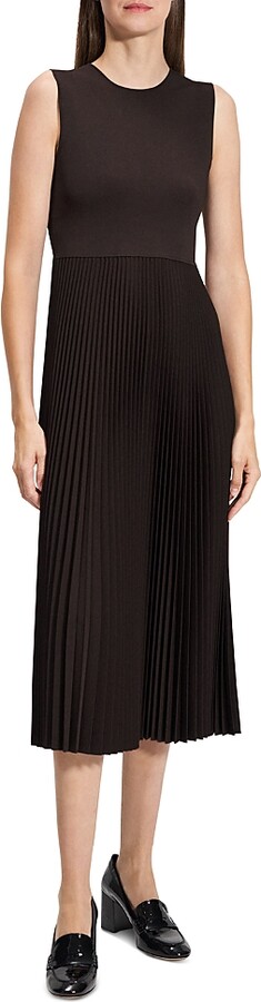 Theory Pleated Midi Dress - ShopStyle