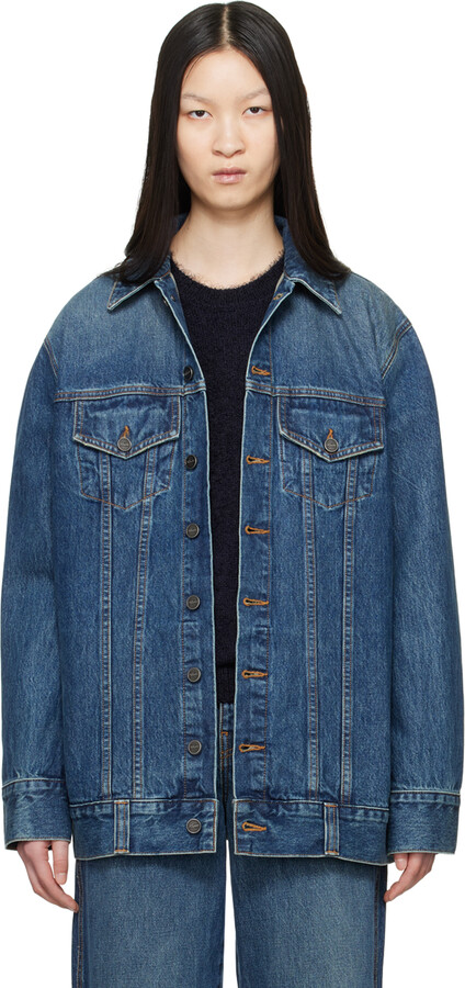 KHAITE Blue 'The Ross' Denim Jacket - ShopStyle