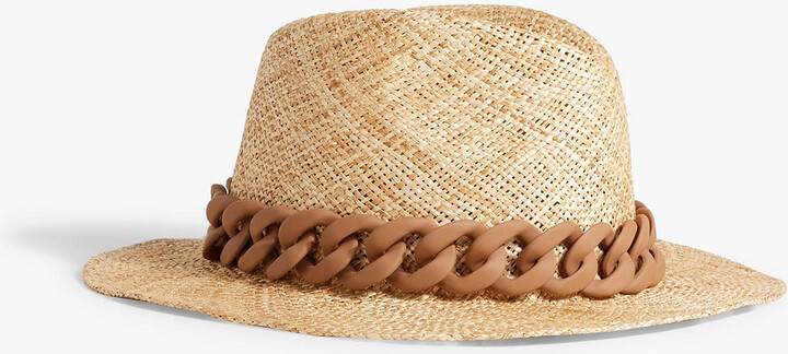 Eugenia Kim Lillian chain-embellished faux straw Panama hat - ShopStyle