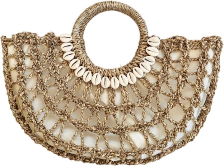 Ohsun Neutrals / White Inga Straw And Cowrie Shell Beach Tote - ShopStyle