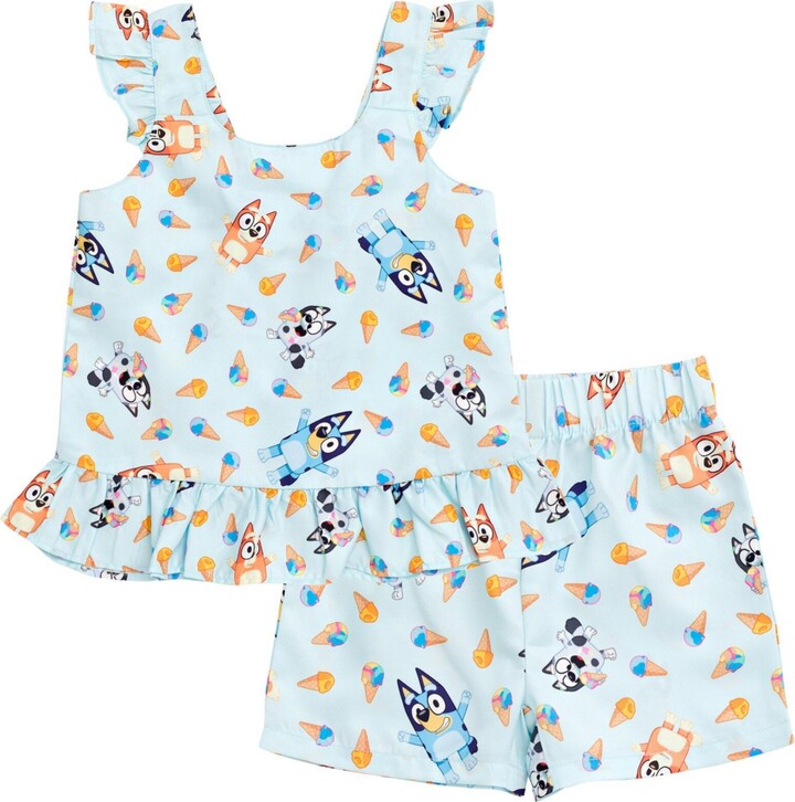 Bluey Girls Matching Family Tank Top and Shorts Outfit Set to (2T - 10 ...