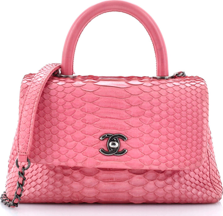 Chanel Coco Top Handle Bag Python Mini - ShopStyle