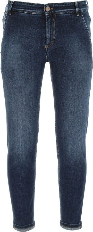 Pt01 Dark Blue Stretch Denim Jeans - ShopStyle
