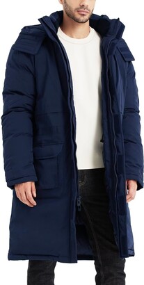 Rejork Men's Extra Long Parka Winter Coats Hooded Puffer Jacket Heavy Water-resistant Outerwear ...