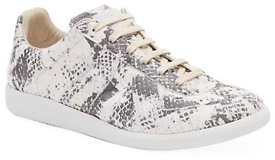 Maison Margiela Python Replica Low-Top Leather Sneakers - ShopStyle