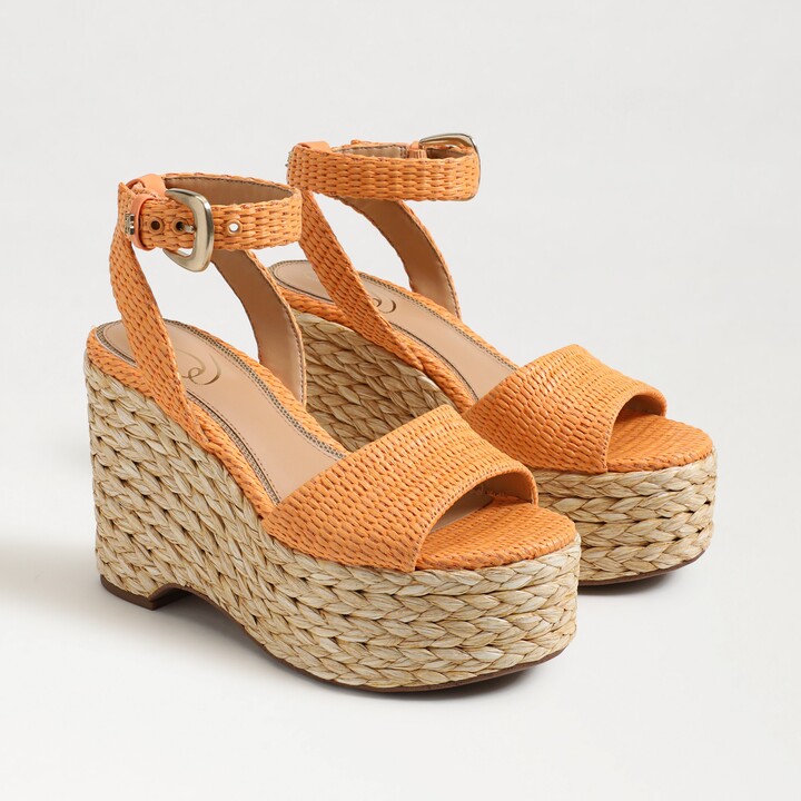Sam Edelman April Platlform Sandal Mari Gold Raffia - ShopStyle