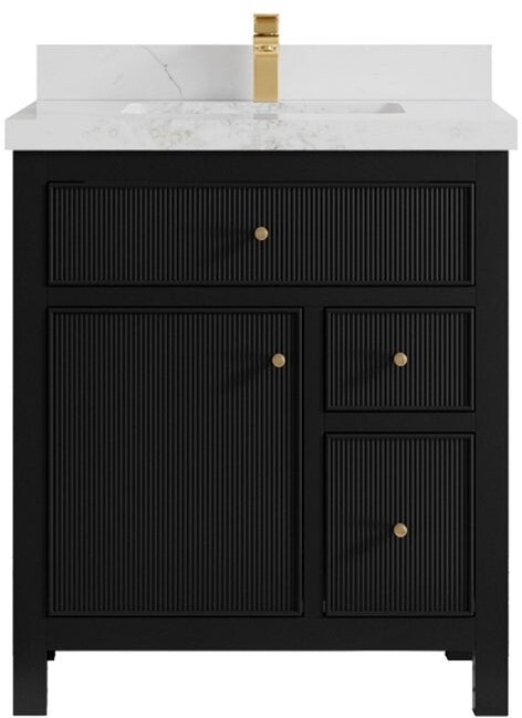 Willow Collections 30 in W x 22 in D Sonoma Free Standing Reeded Single ...