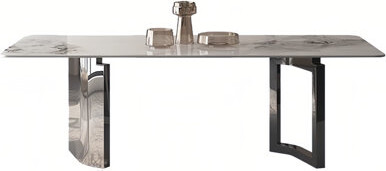 Orren Ellis White Rock Plate Dining Table Design Stainless Steel ...