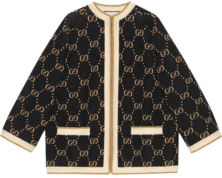 Gucci GG Supreme intarsia knit jacket - ShopStyle