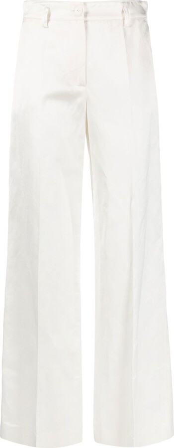 P.A.R.O.S.H. Satin Wide-Leg Trousers - ShopStyle