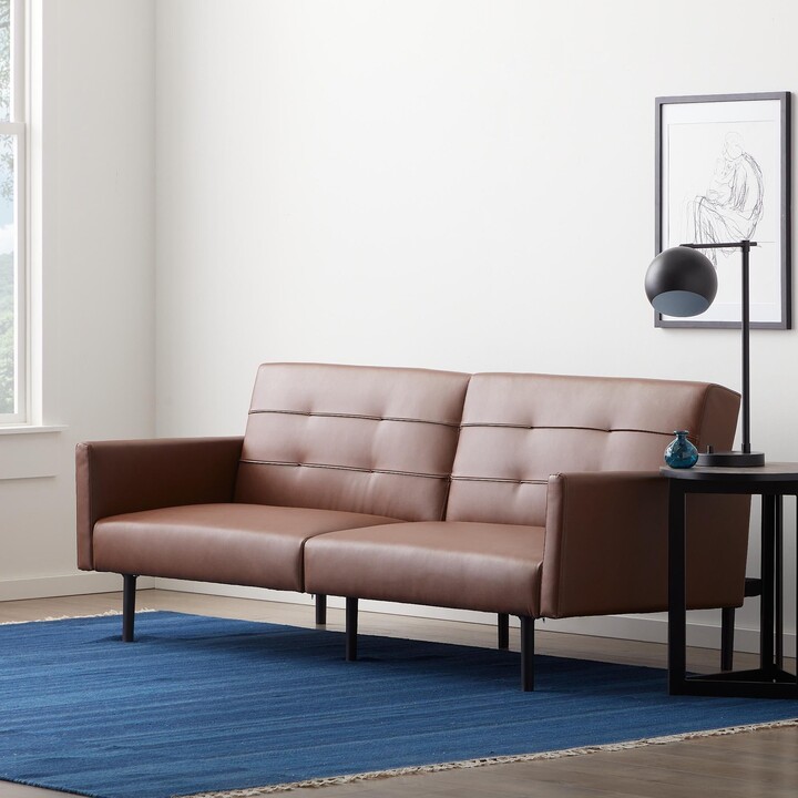 Lucid Comfort Collection Futon Sofa Bed with Buttonless Tufting ...
