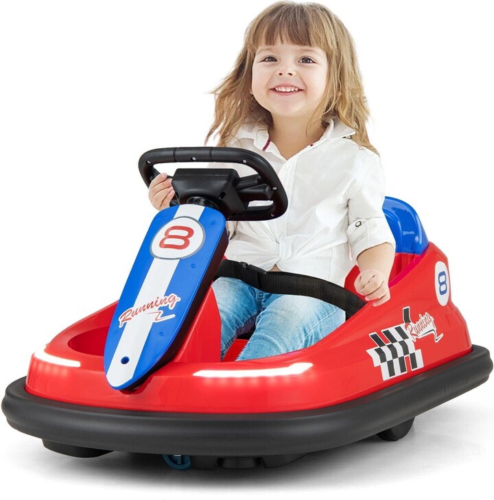 Costway Kids Ride On Bumper Car 6V Electric Ride On Bumping Racing Toy ...