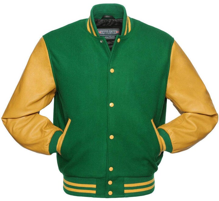 Modernage Classic Hybrid Varsity Jacket University Letterman Bomber ...