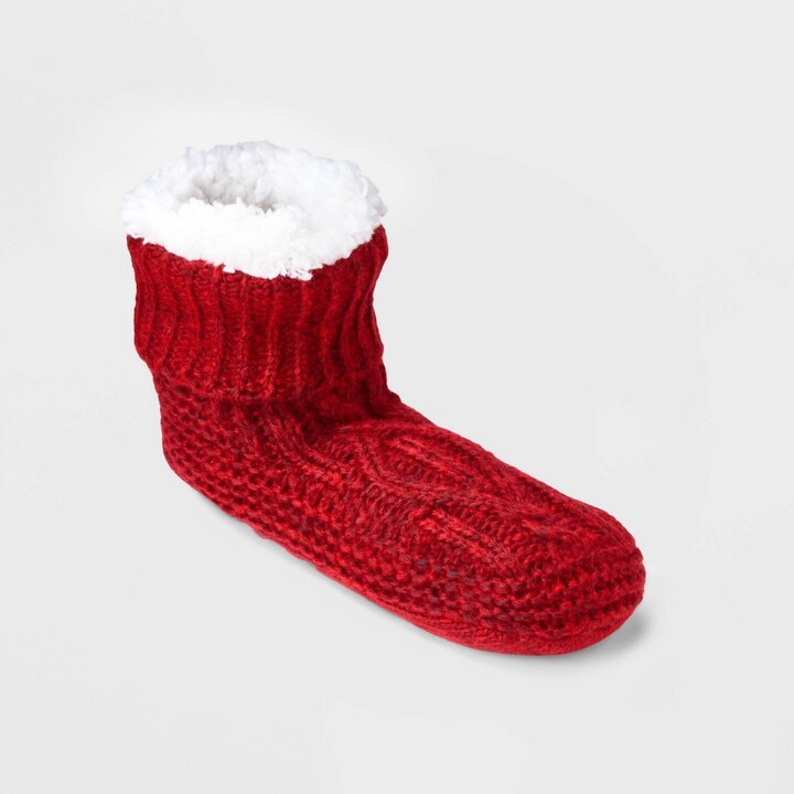 Stars Above Women's Cable Knit Faux Shearling Lined Booties with ...