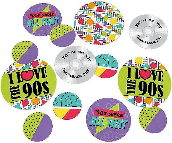Big Dot of Happiness 90's Throwback - 1990s Party Giant Circle Confetti ...