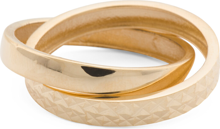 Golden Clef Made In Italy 14k Gold Interlocking Rings - ShopStyle