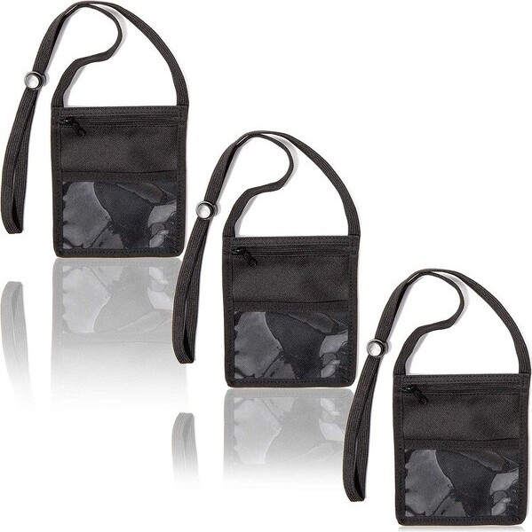 Juvale Juavle 3-Pack ID Badge Holder with Zipper Pocket Adjustable ...