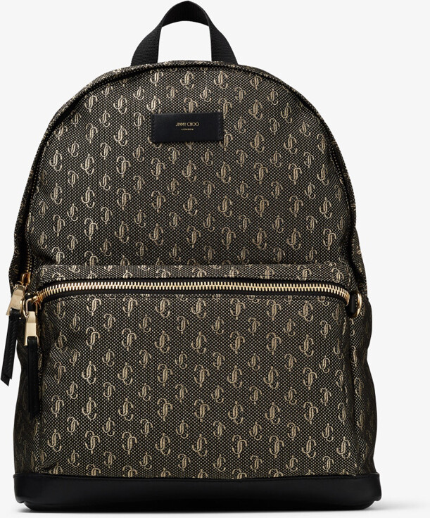 Jimmy Choo Black And Gold Jc Monogram Jacquard Lurex And Soft Shiny ...