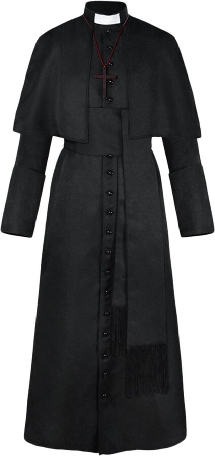 LOSSLO Priest Costume Men's Monk Robe Priest - ShopStyle Jackets