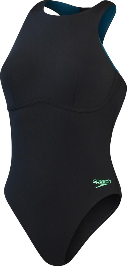 Speedo Women's Racer Zip Swimsuit with Integrated Swim Bra | Swim ...
