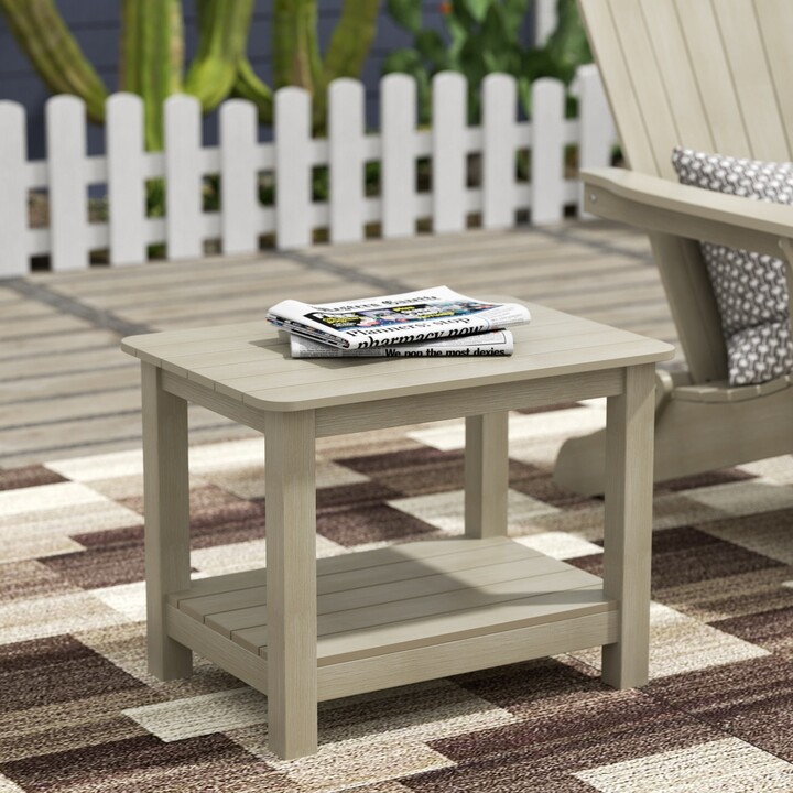 POLYTRENDS Vineyard Hips Eco-Friendly Outdoor Modern Square Side Table ...